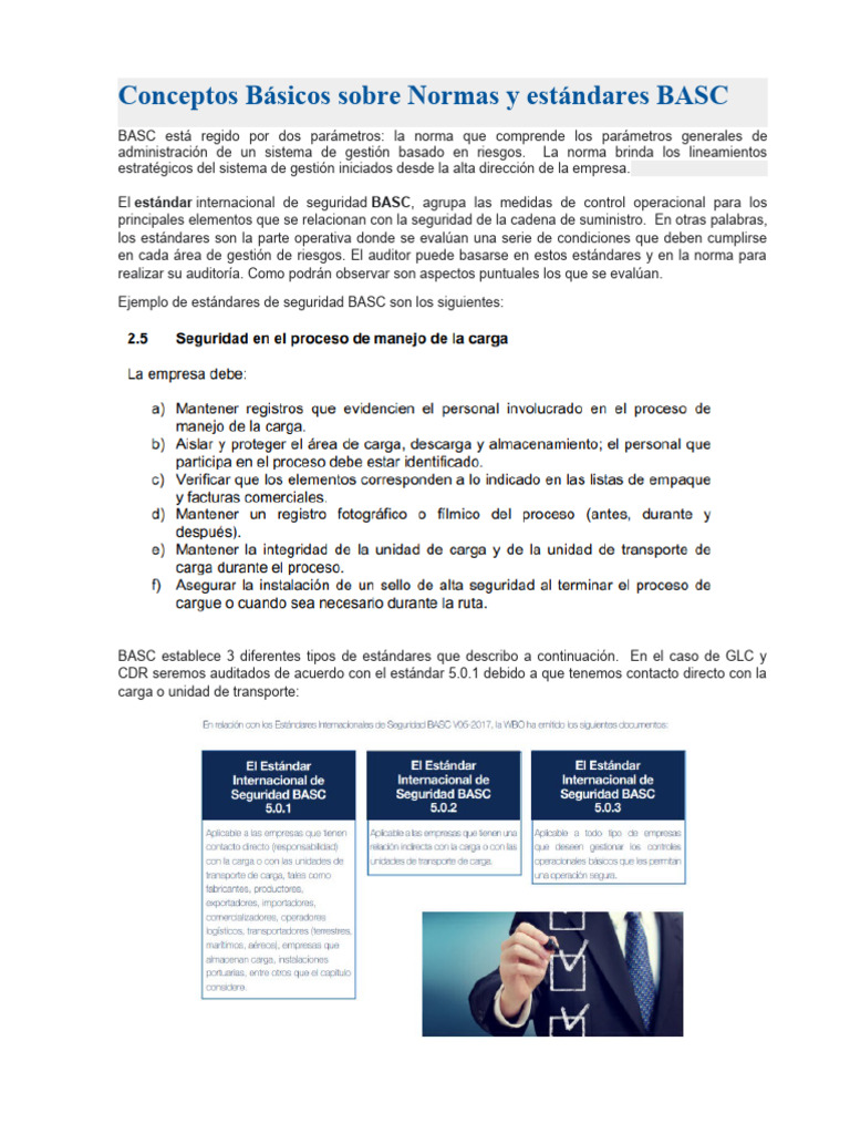 Conceptos Basicos Sobre Normas y Estandares BASC | PDF