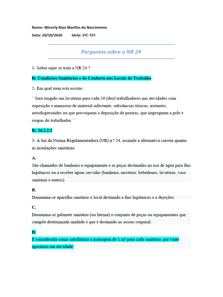 NR 24: Condições Sanitárias no Trabalho | PDF | Banheiro