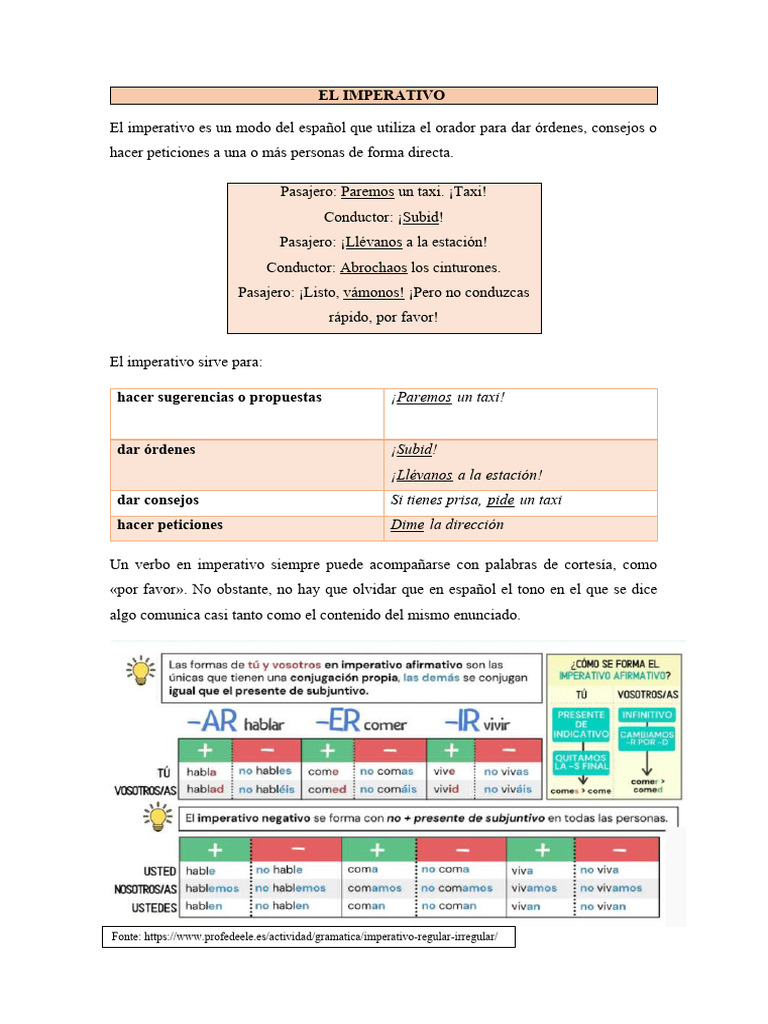 El Imperativo | PDF