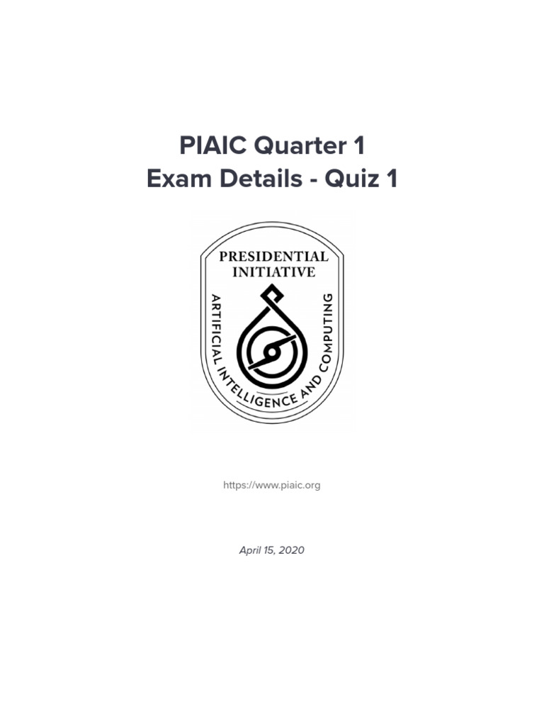 PIAIC - Q1 - Exam Information | PDF | Artificial Intelligence ... PIAIC - Q1 - Exam Information | PDF | Artificial Intelligence ...