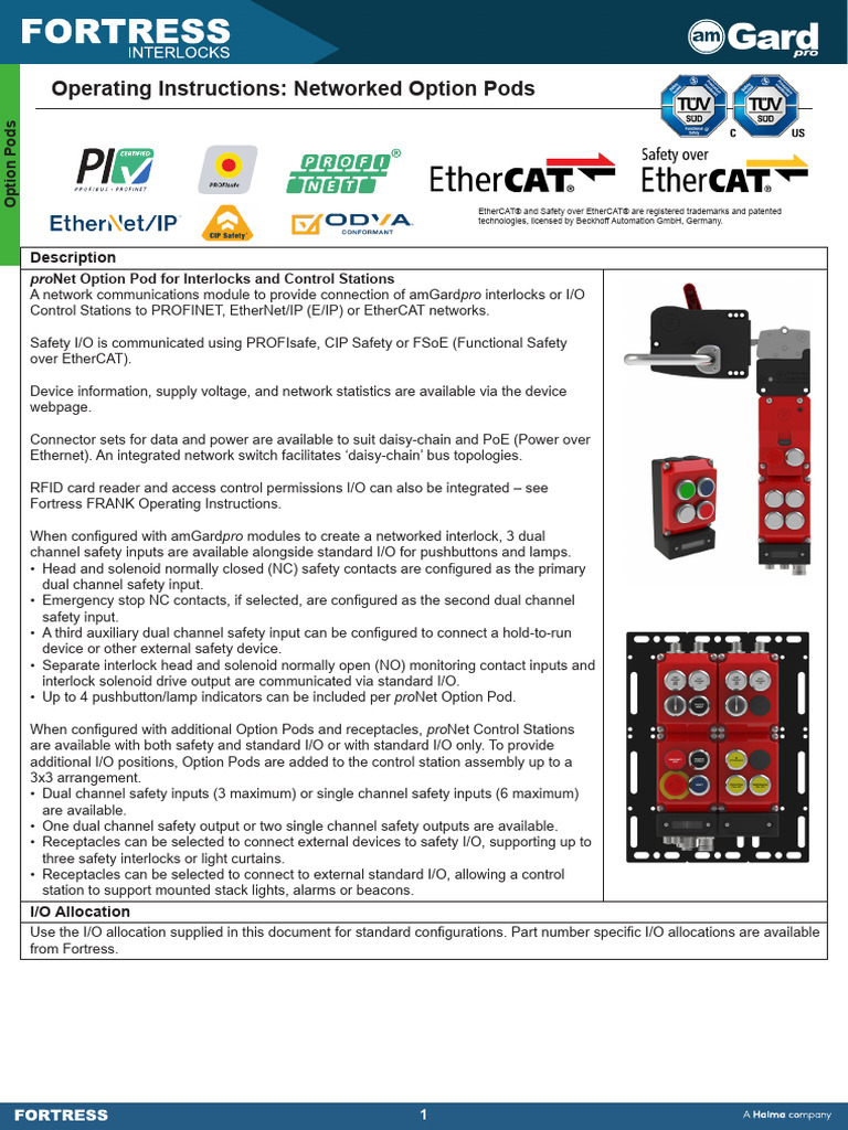 Networked Option Pods Operating Instructions July 2023 v1.3 | PDF ...