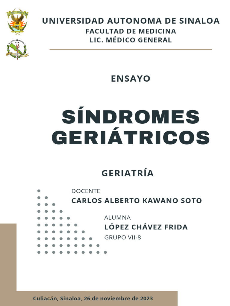 Geria-Sindromes Geriatricos | PDF | Neurología | Geriatría