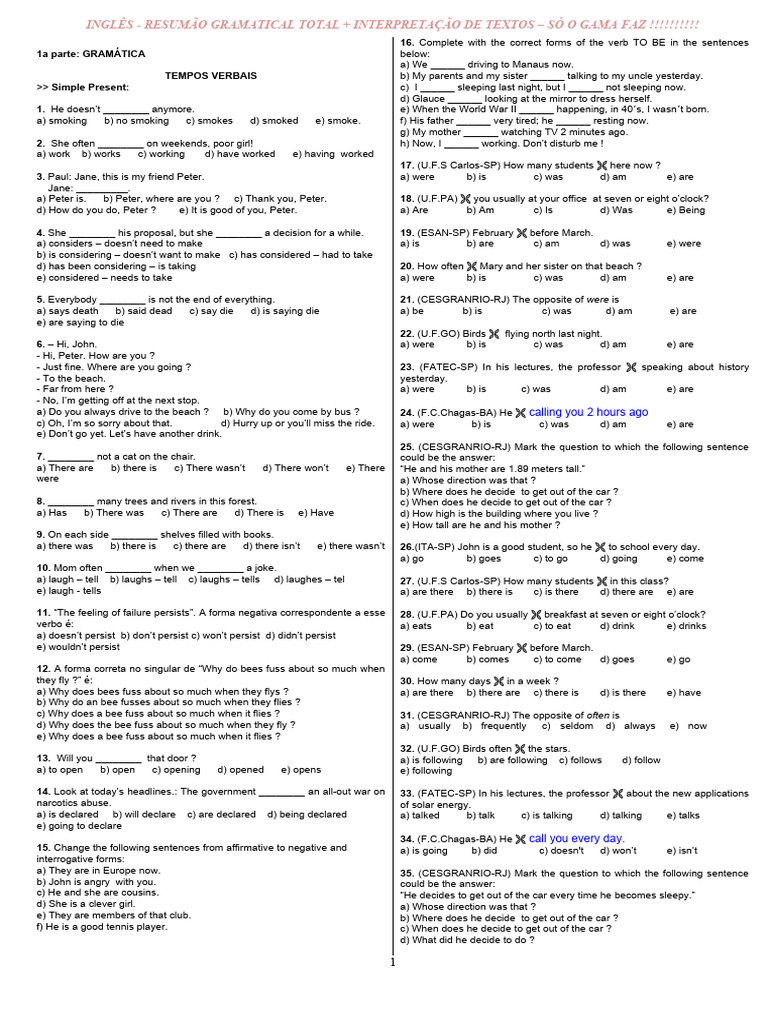 1200 Questões 800 | Download Free PDF | Grammar | Linguistics