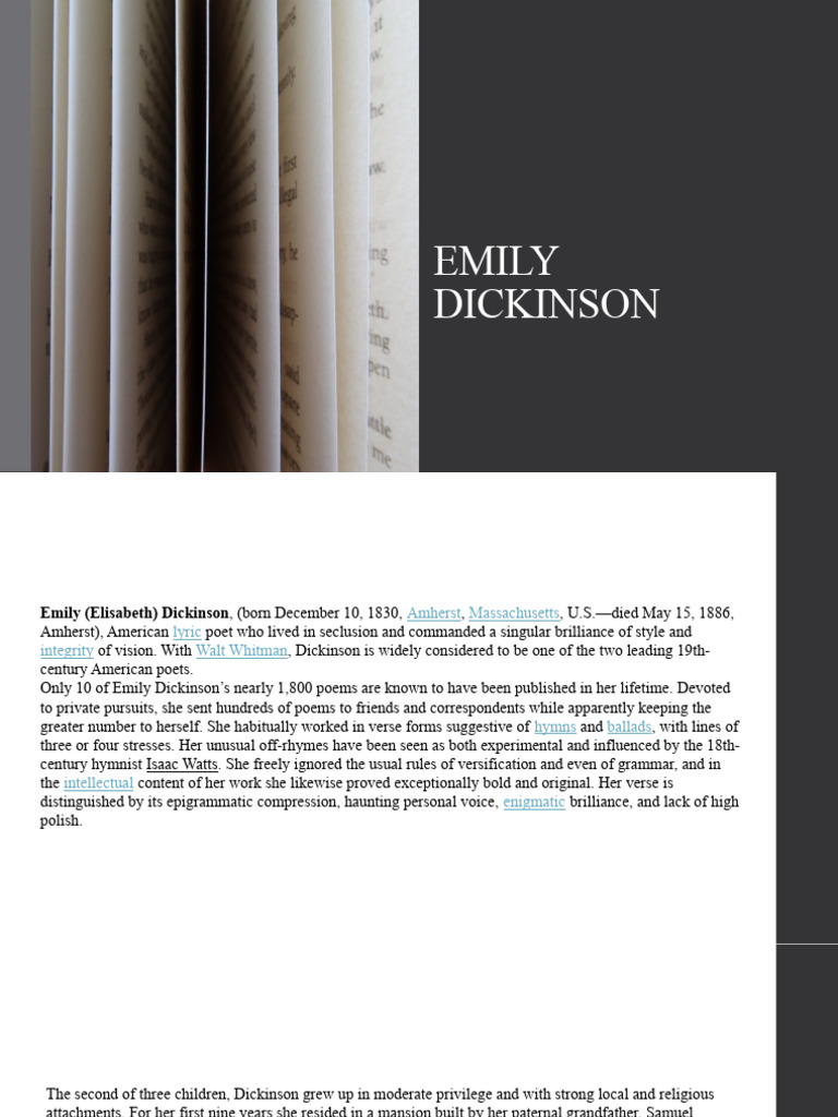 Emily Dickinson | PDF | Emily Dickinson | Poetry