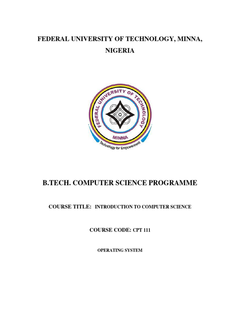 Federal University of Technology, Minna, Nigeria: B.Tech. Computer ...