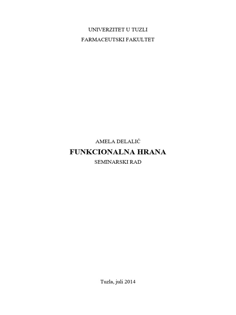 Funkcionalna Hrana | PDF