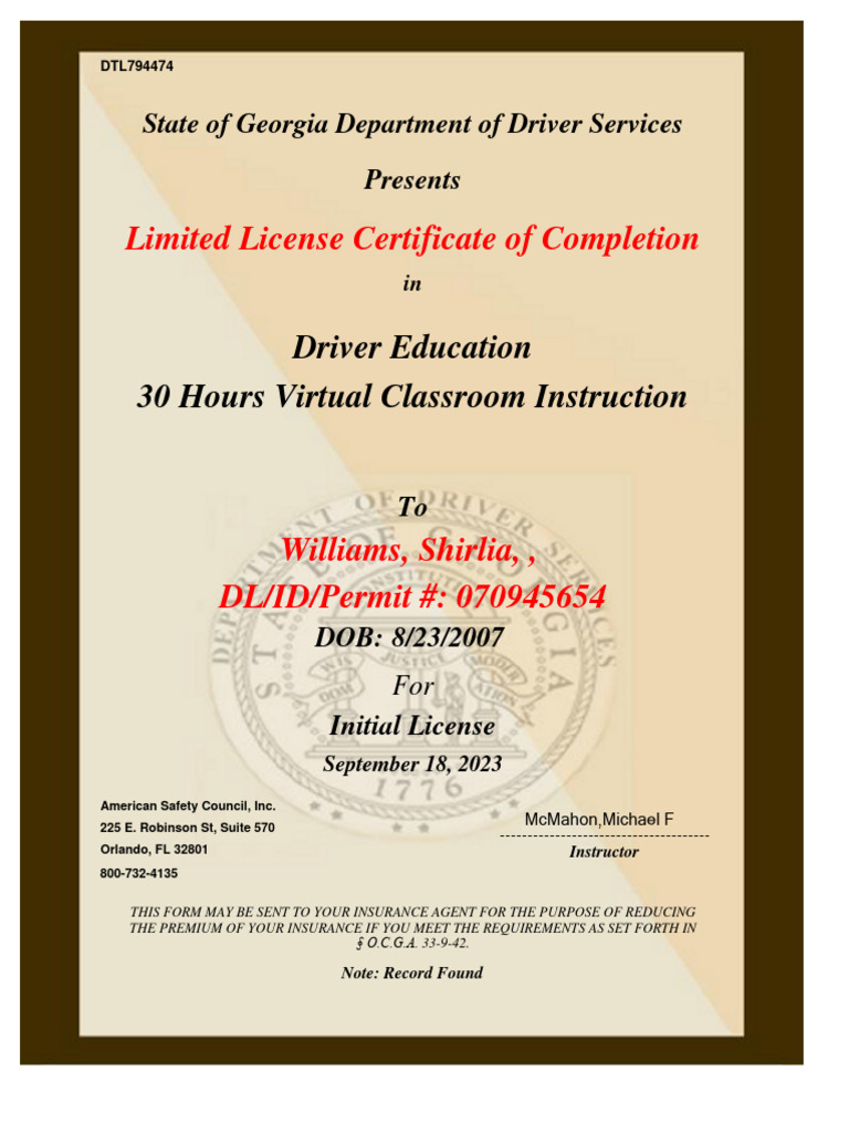 ASC GA Certificate | PDF