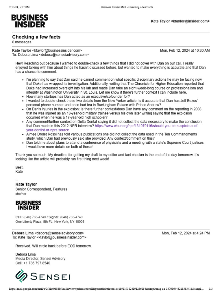 Fact-Checking Dan's Statements | PDF