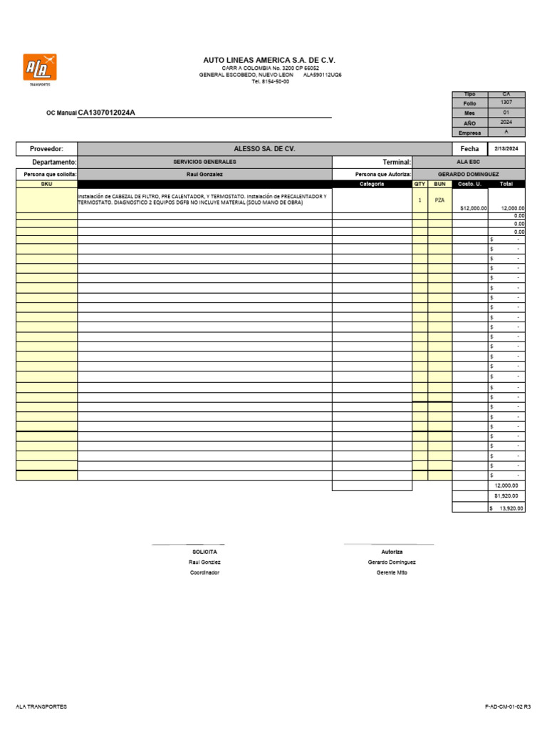 REQ#11307 | PDF | Materiales