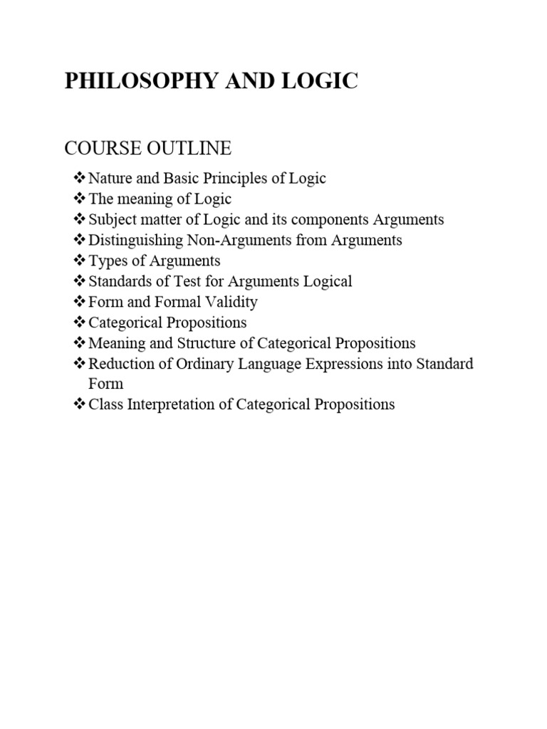 Philosophy and Logic | PDF | Logic | Argument