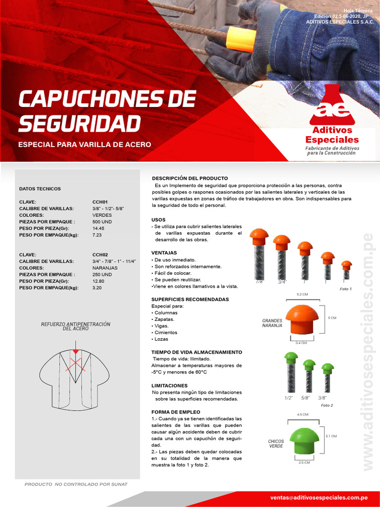 Ficha Tecnica Capuchones | PDF