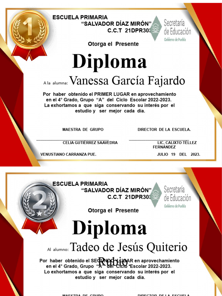 4°A Diplomas | PDF