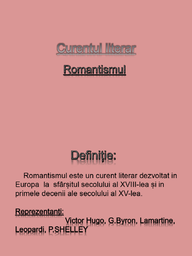 Romantismul Curent Literar | PDF