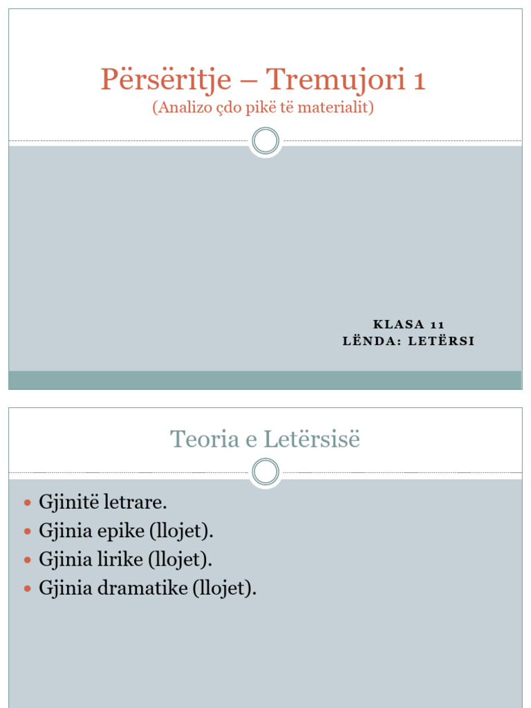 Perseritje - Letersi T1 | PDF