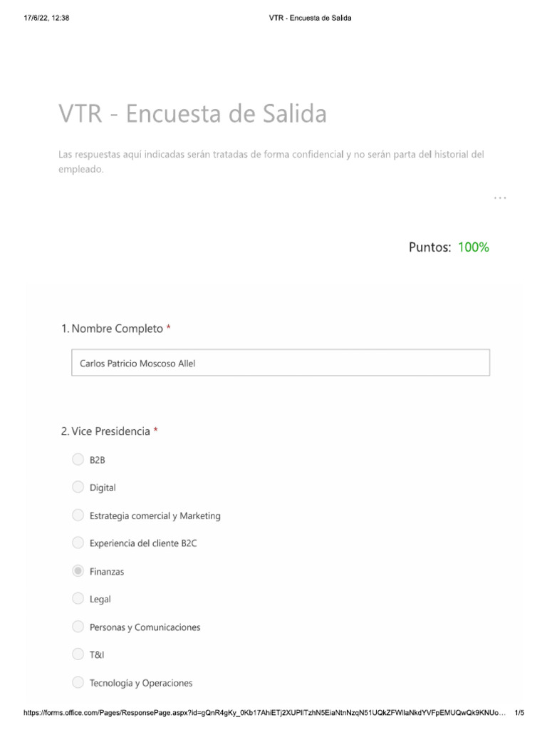 Encuesta Salida | PDF
