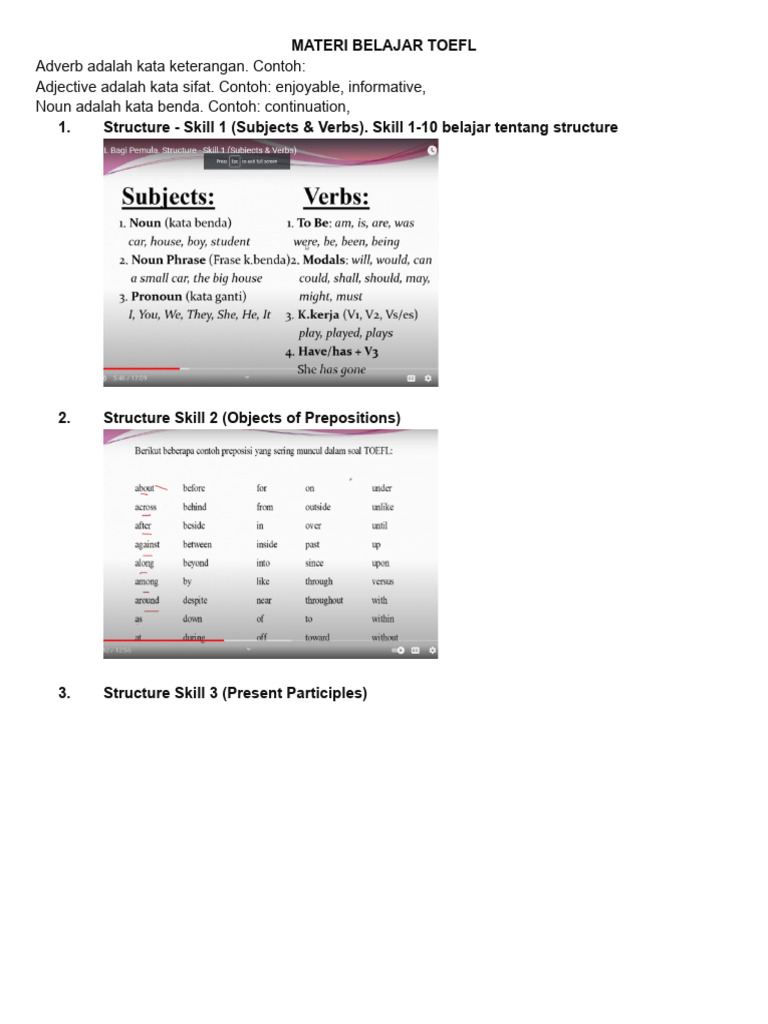 Belajar Structure TOEFL | PDF