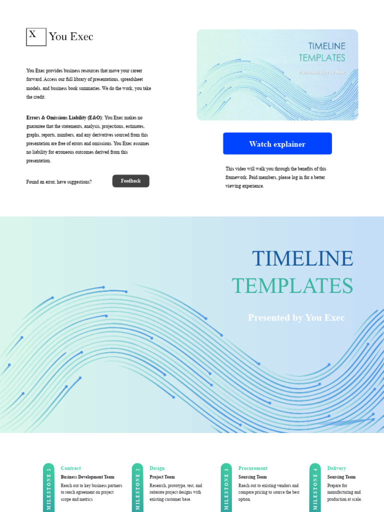 You Exec - Timeline Template Complete | PDF