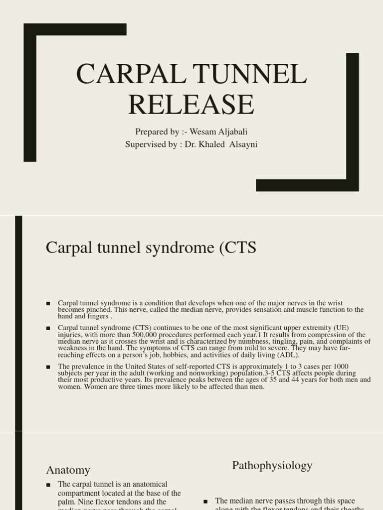 Carpal Tunnel Syndrom Wesam Aljabali - 1 | PDF | Carpal Tunnel Syndrome | Hand