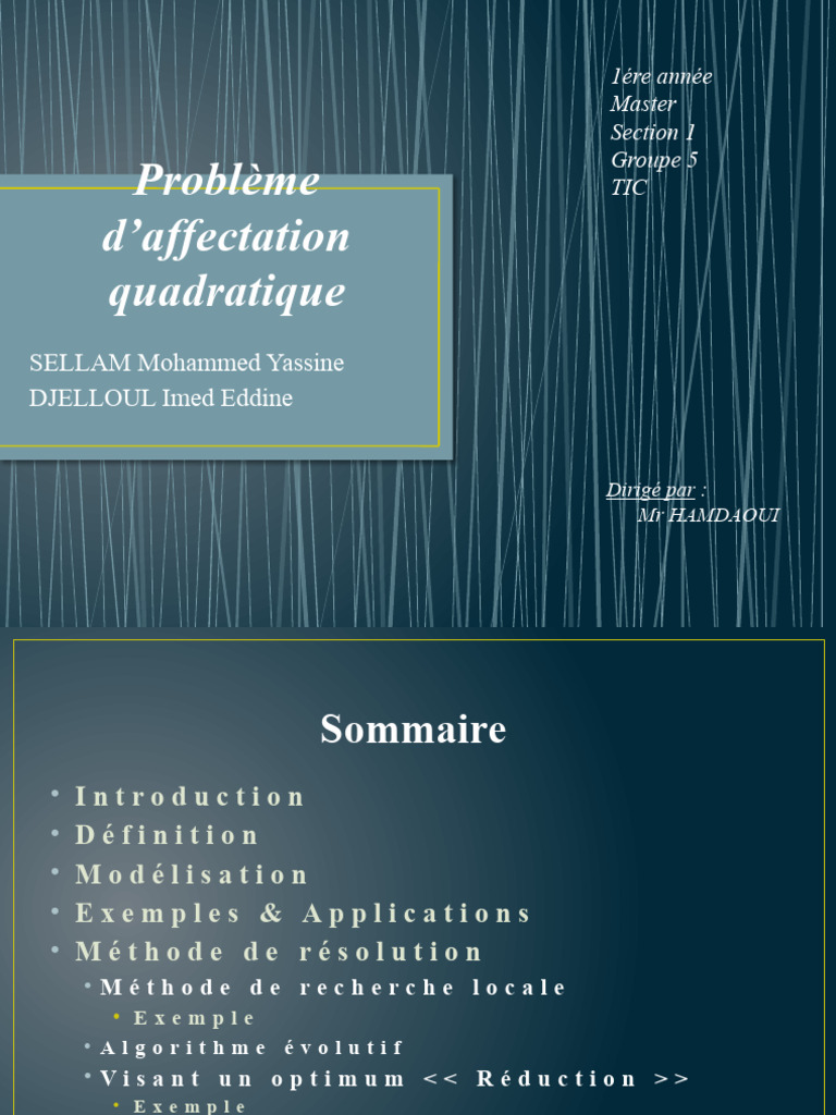 Problèmes d'Affectation Quadratique | PDF | Optimisation mathématique | Matrice (Mathématiques)