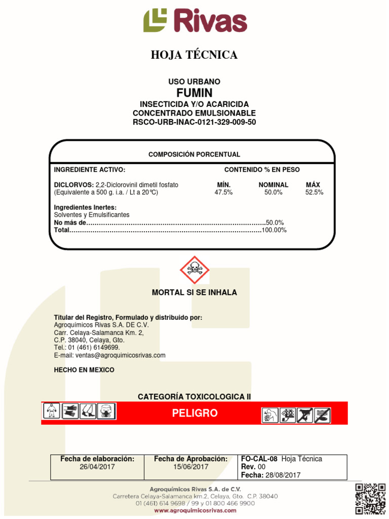 HT Fumin 50 Rev 00 | PDF | Residuos | Agua subterránea