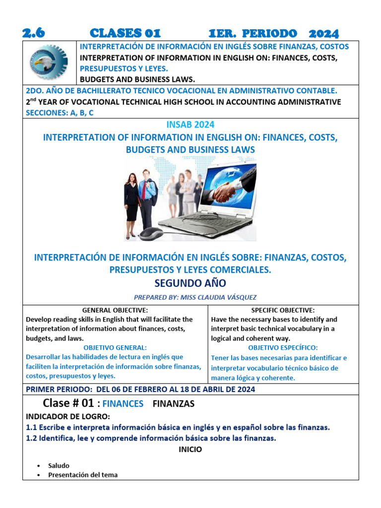 Inglés Financiero para Bachillerato | PDF | Economias