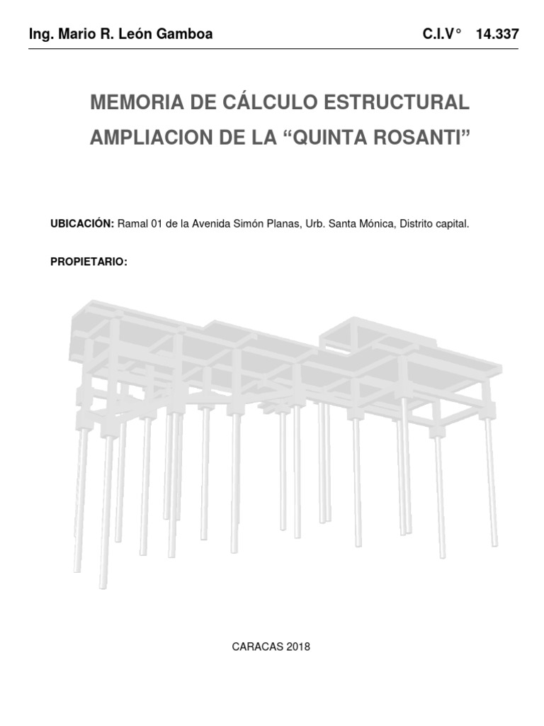 Memoria de Calculo Rosanti | Descargar gratis PDF | Hormigón | Diseño ... Memoria de Calculo Rosanti | Descargar gratis PDF | Hormigón | Diseño ...