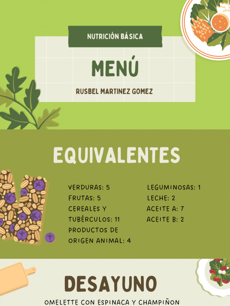 Presentación Proyecto Nutrición Comida | PDF