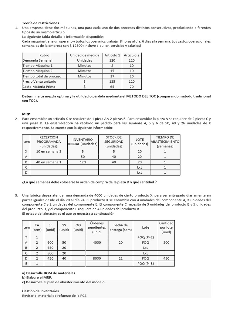 Material de Repaso Ef | PDF | Inventario | Business