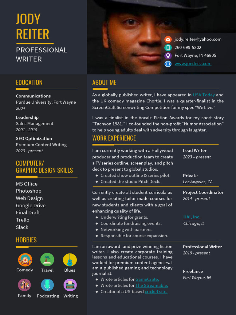 Jody Reiter Writing Resume 2024 | PDF
