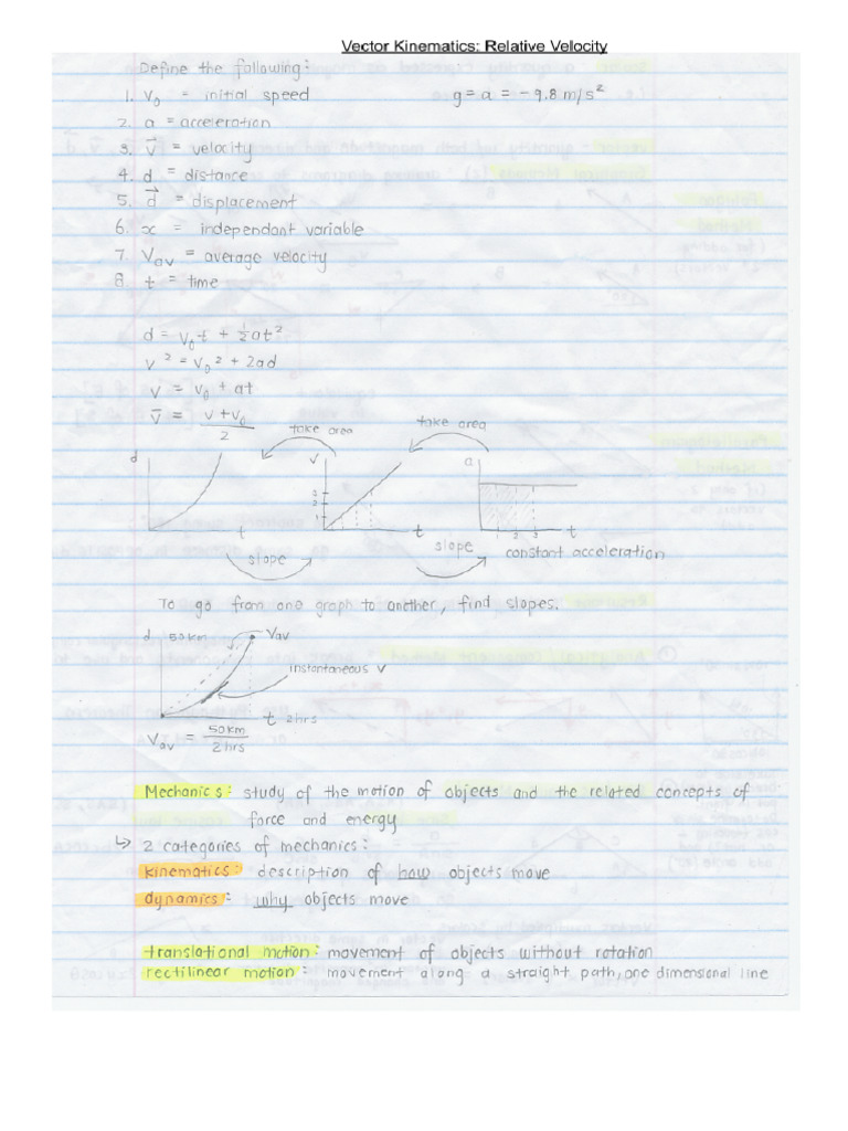 Vector Kinematics Relative Velocity | PDF