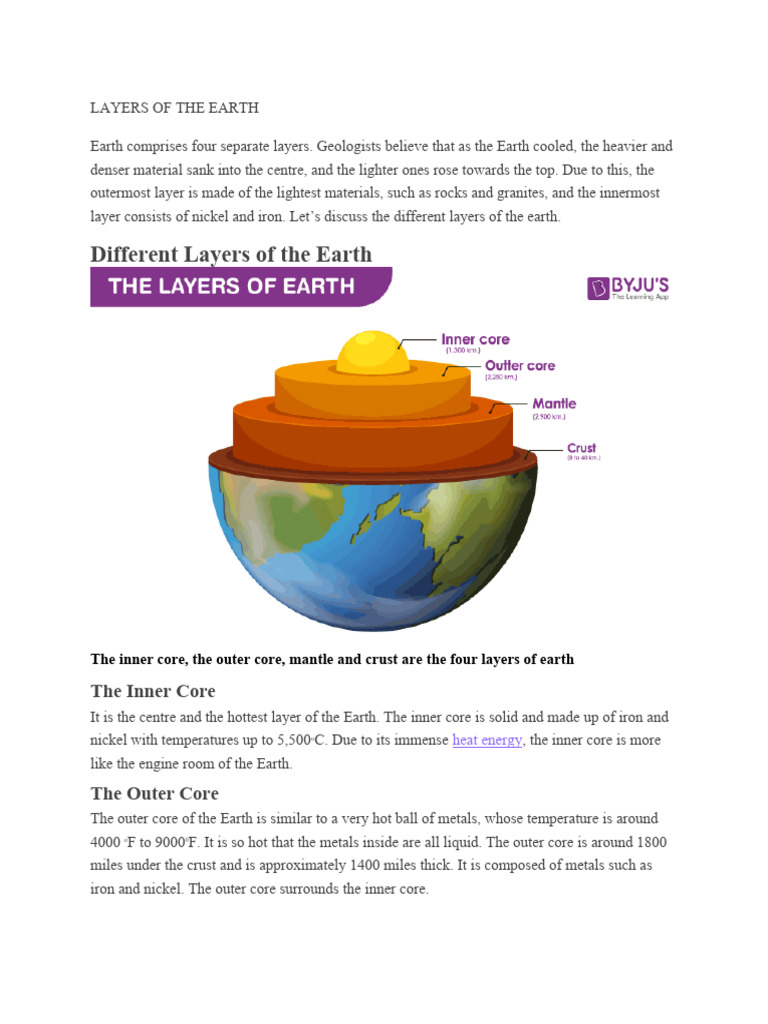 Layers of The Earth | PDF | Science & Mathematics | History