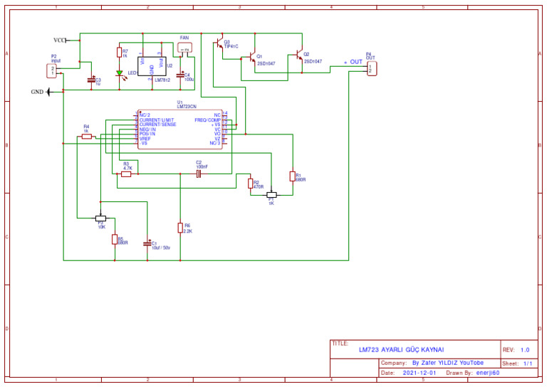 LM723 Adjustable Power Supply Circuit | PDF