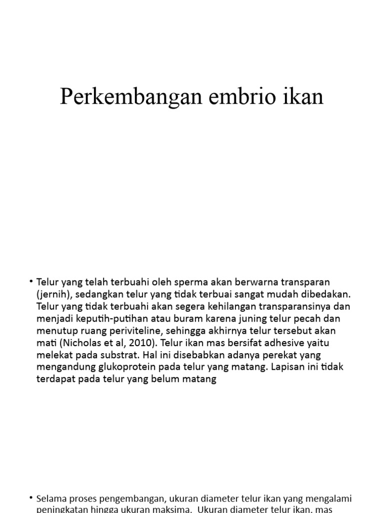 Perkembangan Embrio Ikan | PDF