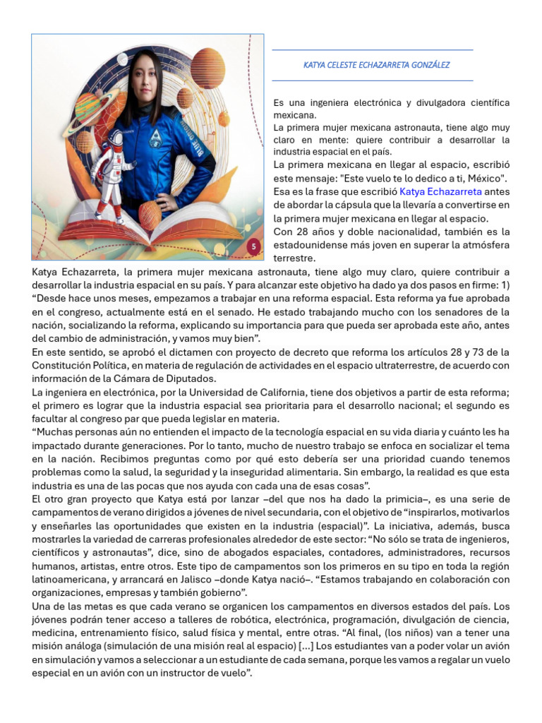 11 Feb_Mujeres en la ciencia KATYA ECHAZARRETA | PDF | México | Espacio exterior