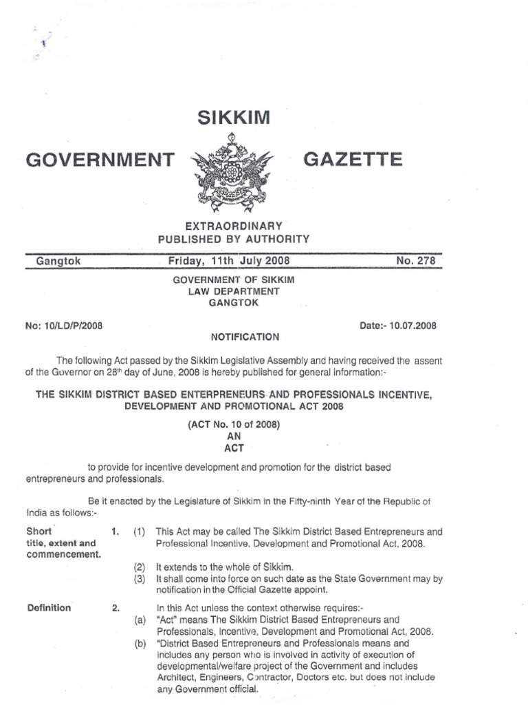 The SIKKIM DISTRICT BASED ENTERPRENEURS AND PROFESSIONALS INCENTIVE ...