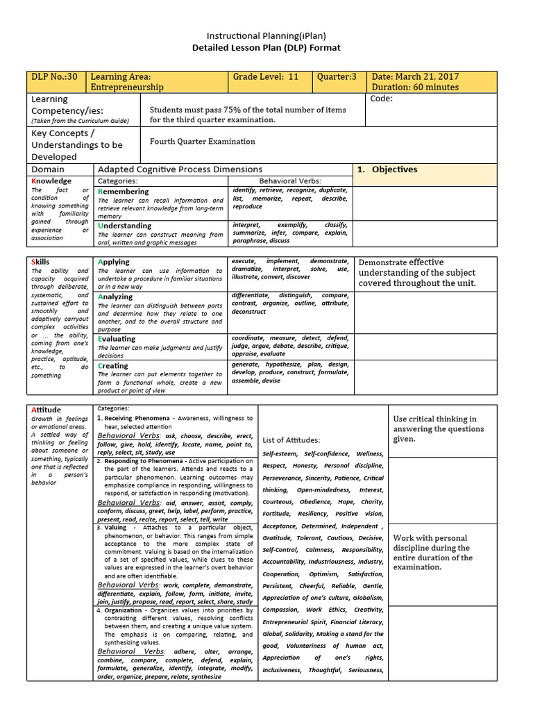 Ent 30 | PDF | Learning | Educational Assessment