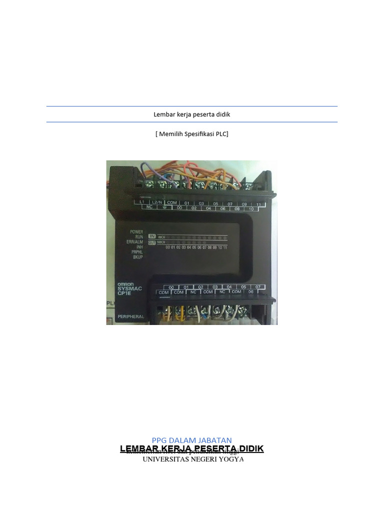Lembar Kerja PLC untuk Siswa SMK | PDF | Seni | Komputer