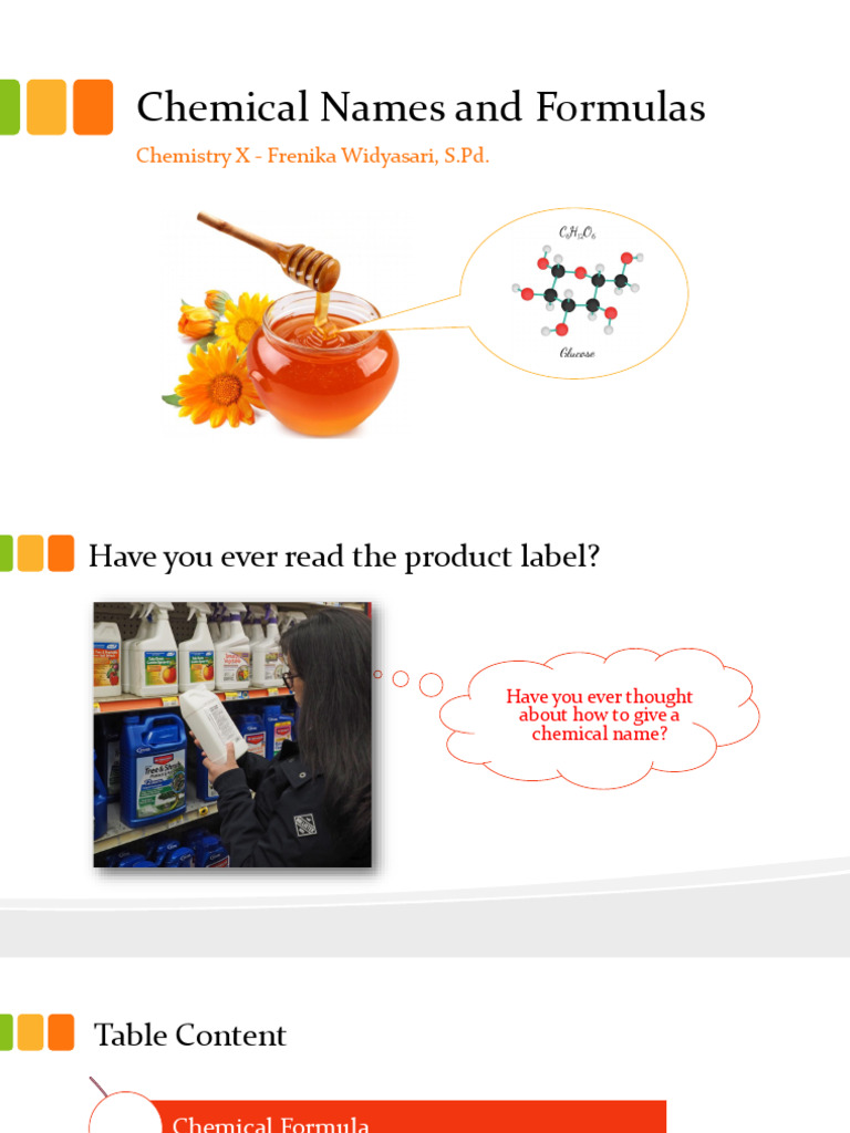 Chemical Names and Formulas | PDF | Molecules | Chemical Compounds