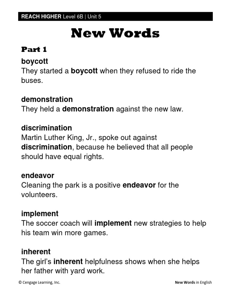 RH New Words in English Level 6b | PDF