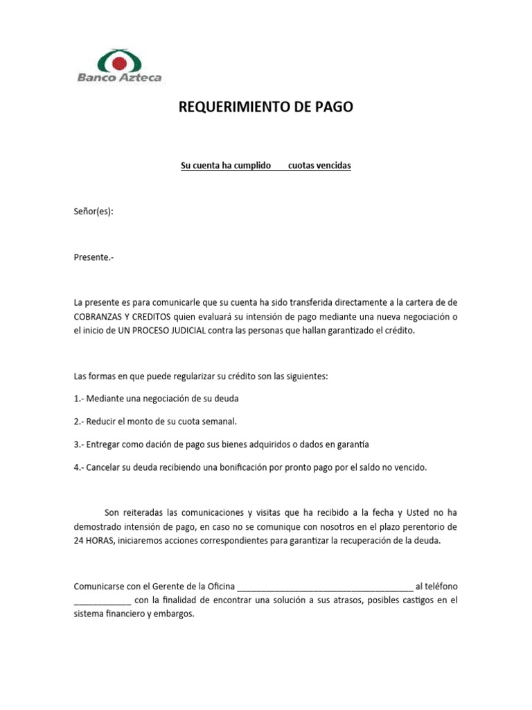 Carta de Requerimiento | PDF