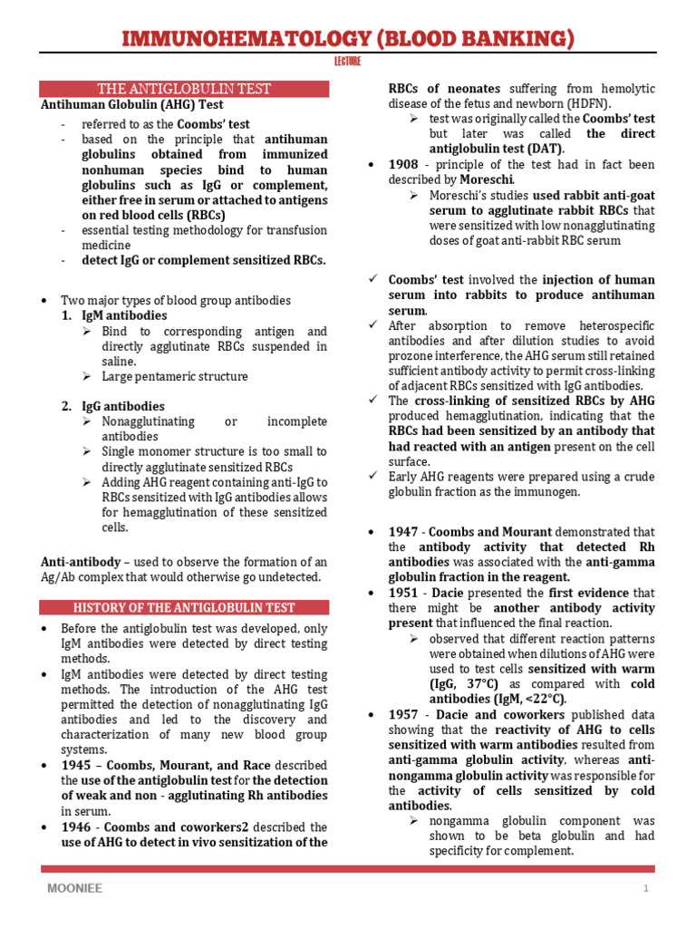Chapter 5 - Blood Bank | PDF | Antibody | Medical Specialties
