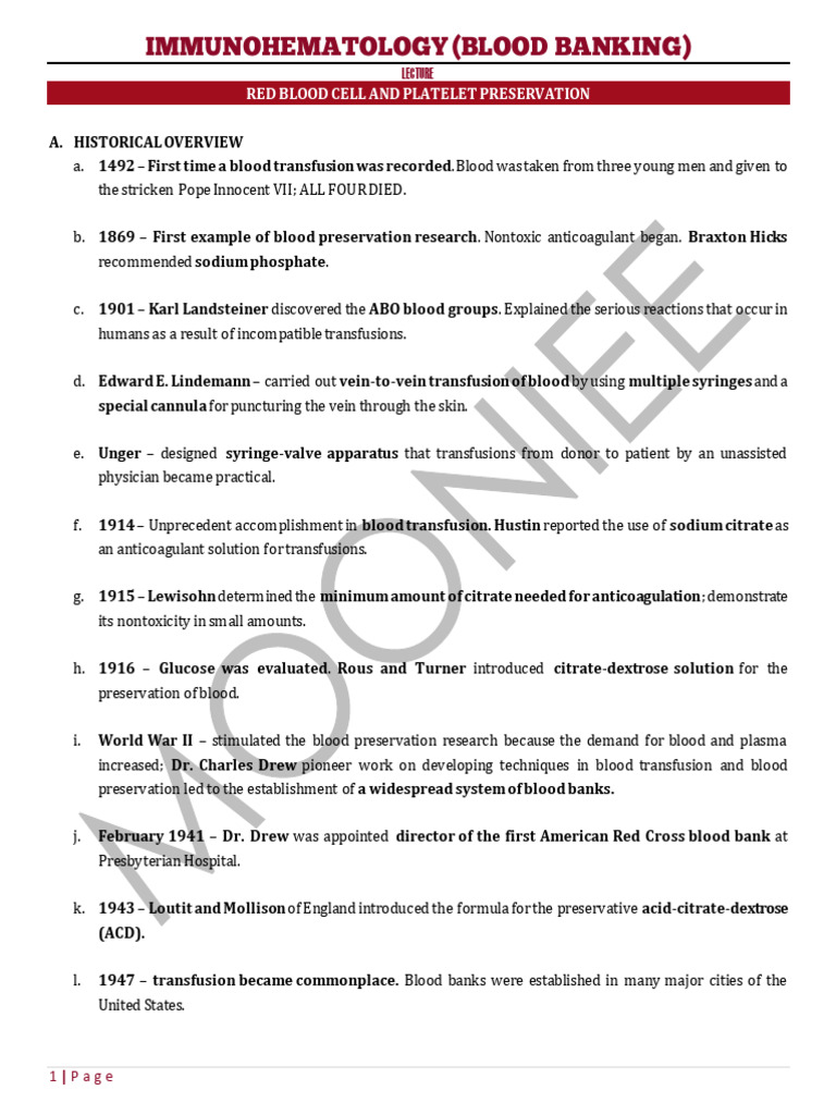 Chapter 1 - Blood Bank | PDF | Hemoglobin | Blood Donation