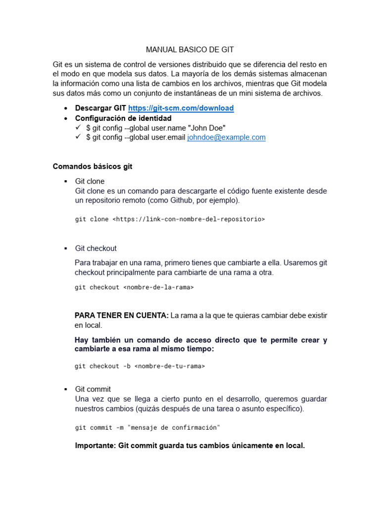 Manual Basico de Git | PDF