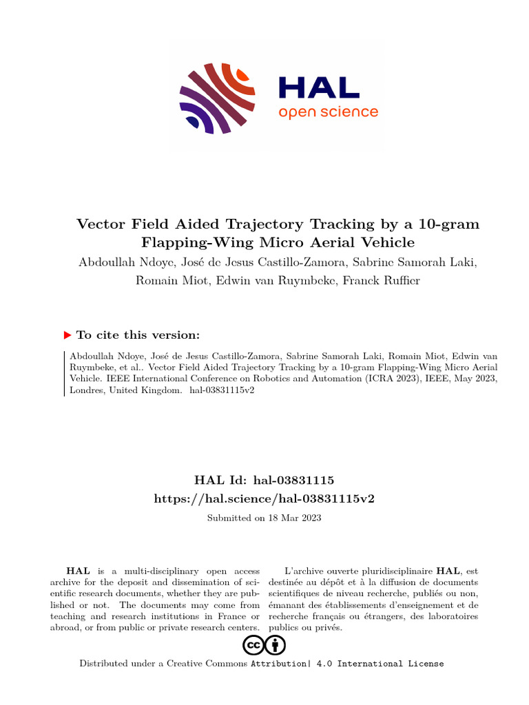 Vector Field Aided Trajectory Tracking by A 10 Gram Flapping Wing Micro ...