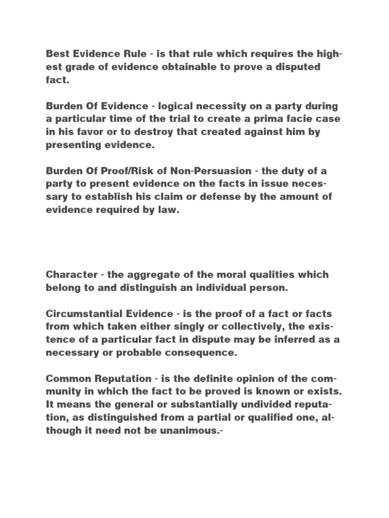 Evidence Terms | Download Free PDF | Evidence (Law) | Estoppel