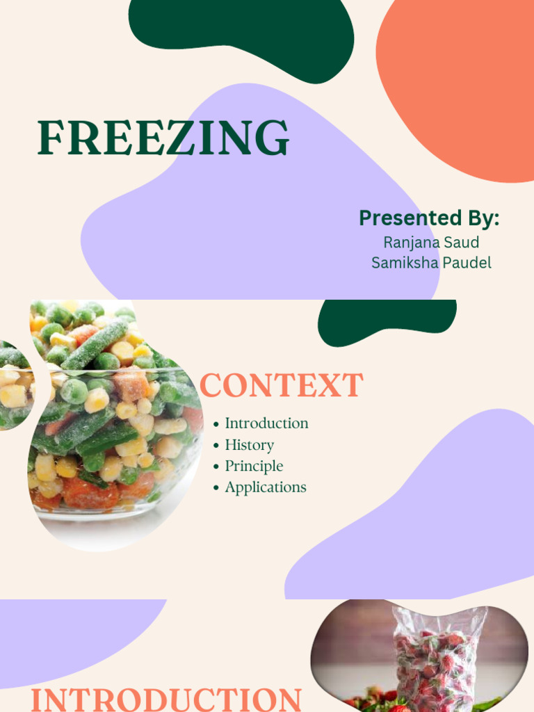 Green Purple Orange Blobs Basic Simple Presentation | PDF | Food Preservation | Food And Drink