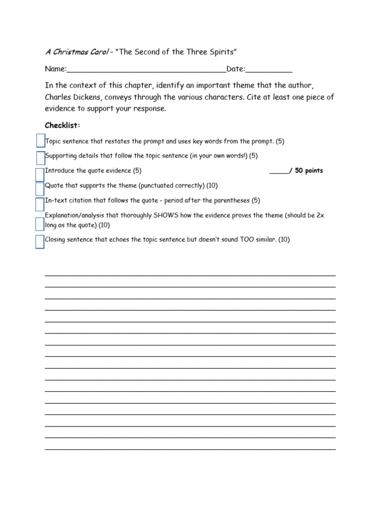 A Christmas Carol Theme Response | PDF
