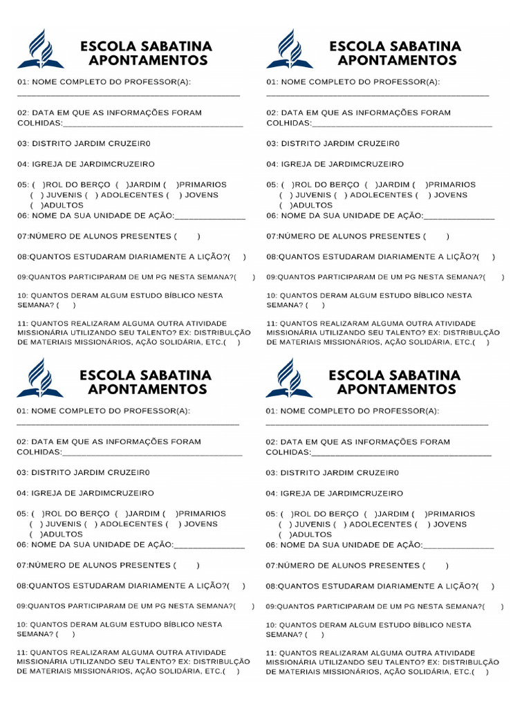 Apontamentos Escola Sabatina | PDF