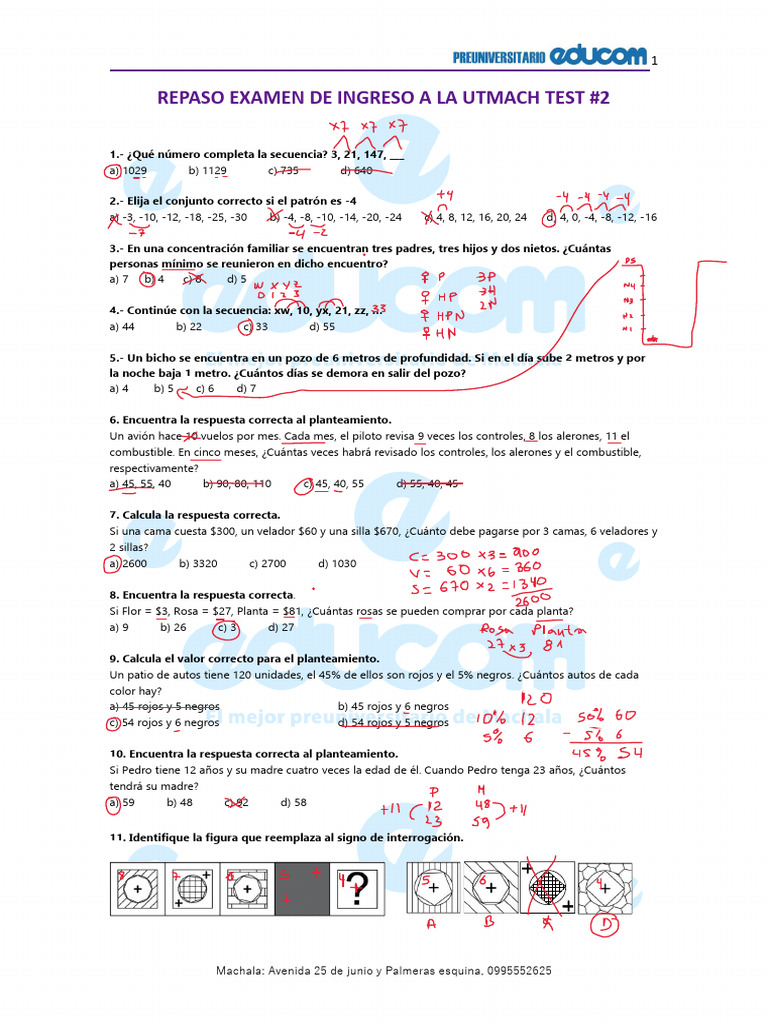 Repaso Examen UTMACH: Test #2 | PDF