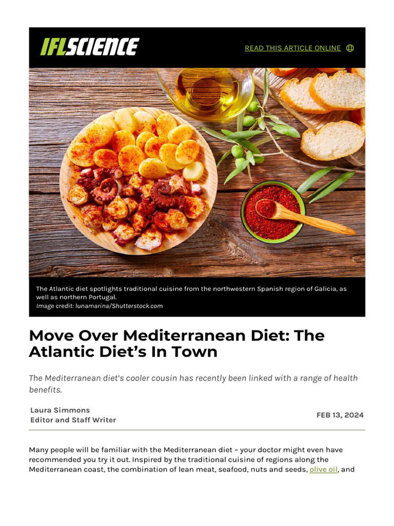 Move Over Mediterranean Diet - The Atlantic Diet's in Town | PDF ...